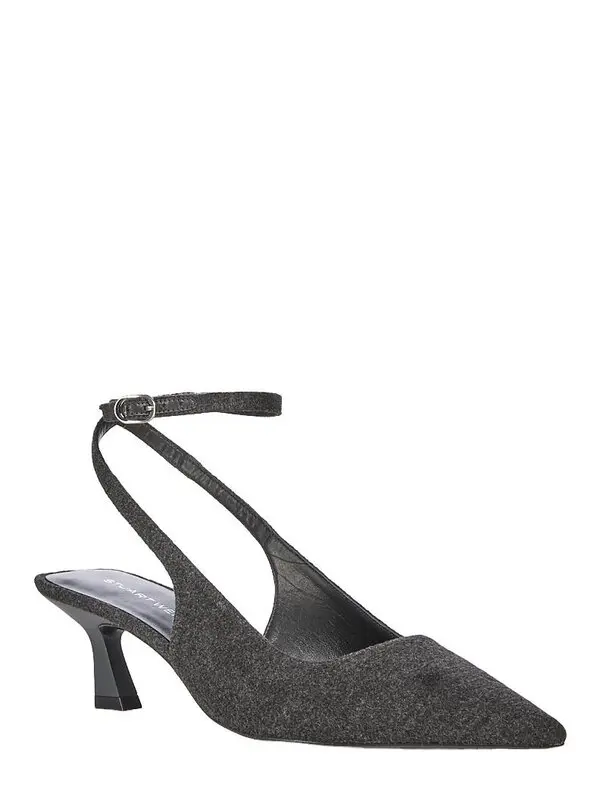 STUART WEITZMAN Vinnie 50 Ankle Strap Pumps - Charcoal