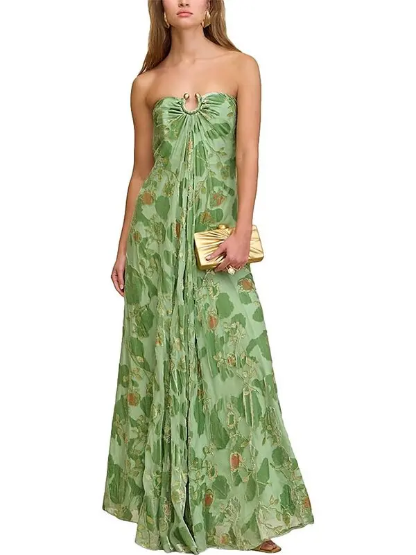 Cult Gaia Renay Silk Burnout Velvet Dress - Moldavite