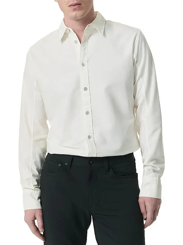 Rag & Bone Tomlin Stretch Dobby Button Down Shirt - White