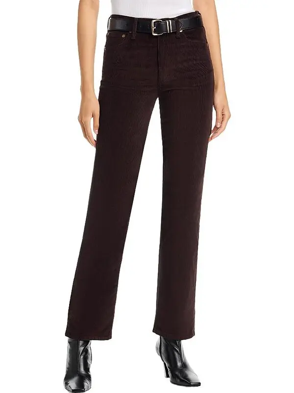 Rag & Bone Harlow Straight Corduroy Jeans - Dark Brown