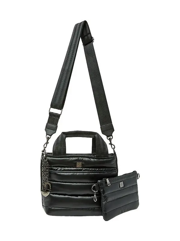 THINK ROYLN Escapade Quilted Crossbody Tote - Shiny Black
