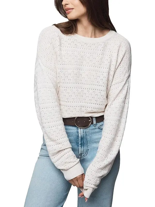 Splendid Georgie Pointelle Sweater - Pale Oak Heather