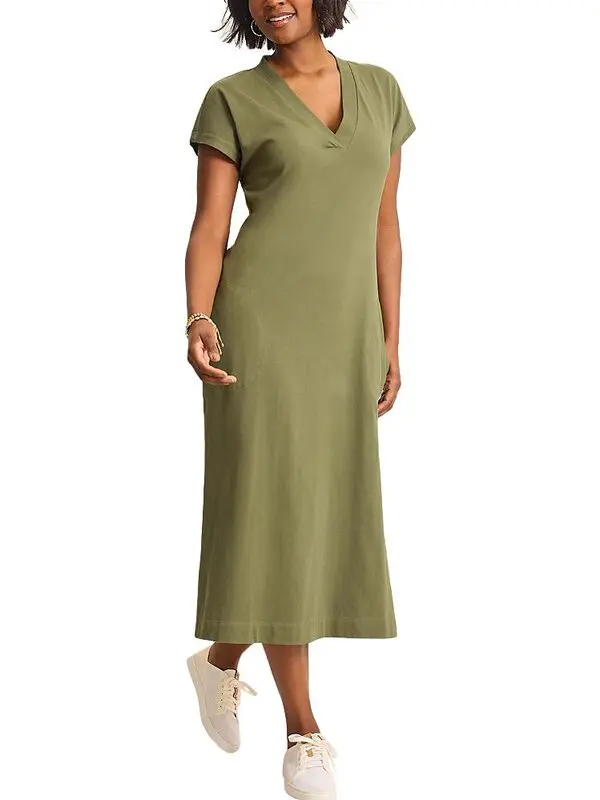 Tommy Bahama Islandscape Jersey Midi Dress - Dark Fern