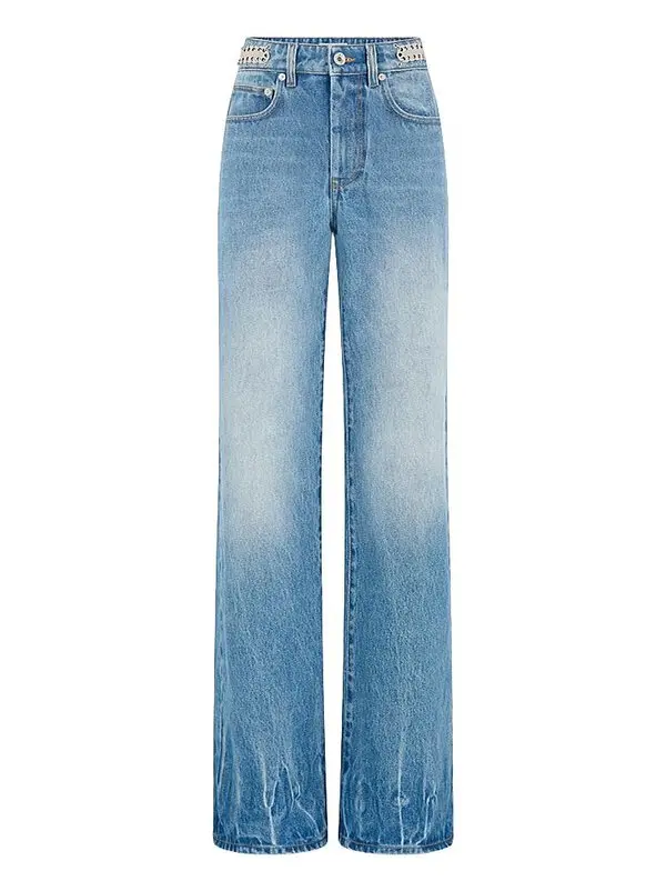 Rabanne High Rise Straight Leg Jeans - Denim Stone