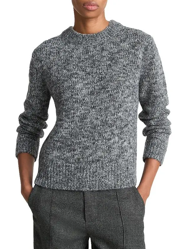 Vince Marled Pullover Sweater - Medium Hether Grey
