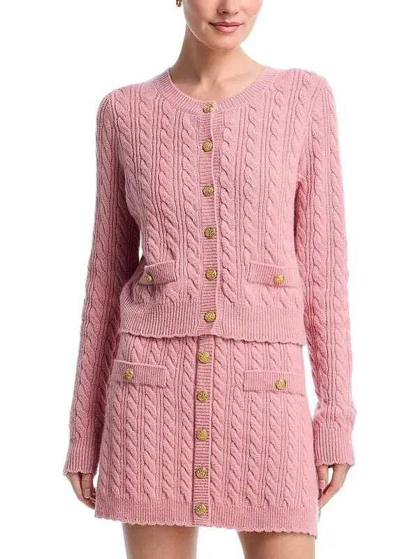 LoveShackFancy Eugenie Cashmere And Wool Cardigan - Pink Quartz