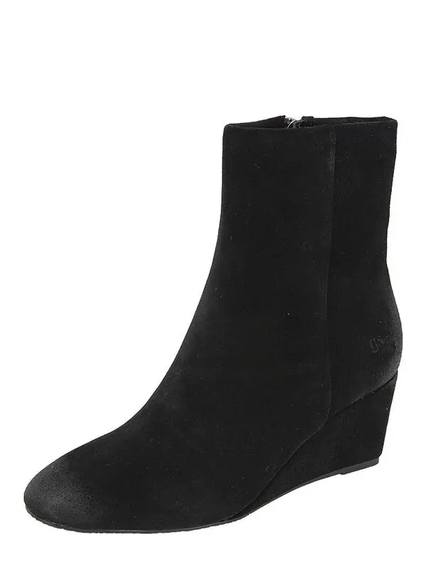 KENNETH COLE Nash Suede Wedge Booties - Black Suede