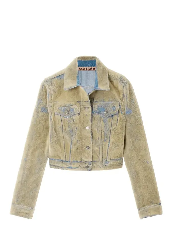 Acne Studios Flocked Denim Slim Fit Jacket - Multi
