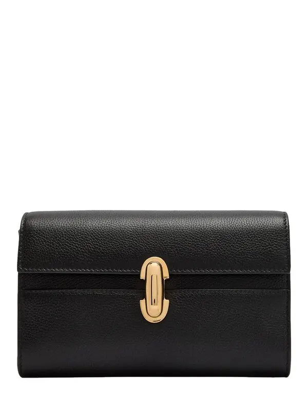 Savette Symmetry Mini Grained Leather Clutch - Black