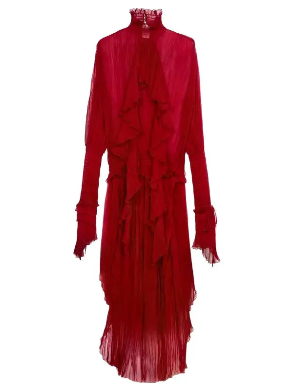 Blumarine Ruffled Maxi Dress - Red