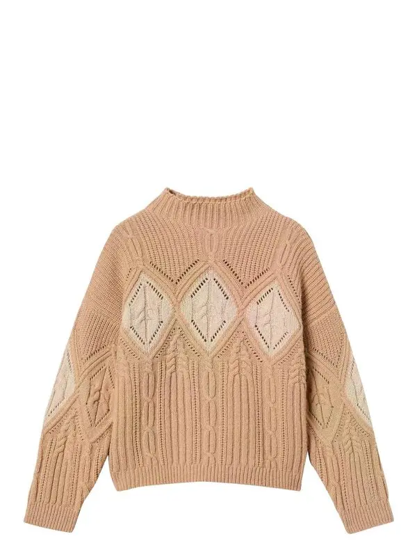TWINSET Cable-knit Intarsia Jumper - Brown