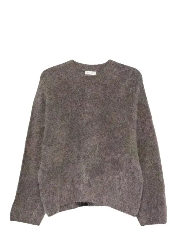 Soft Goat Alpaca Crew Neck Knitwear - Grey