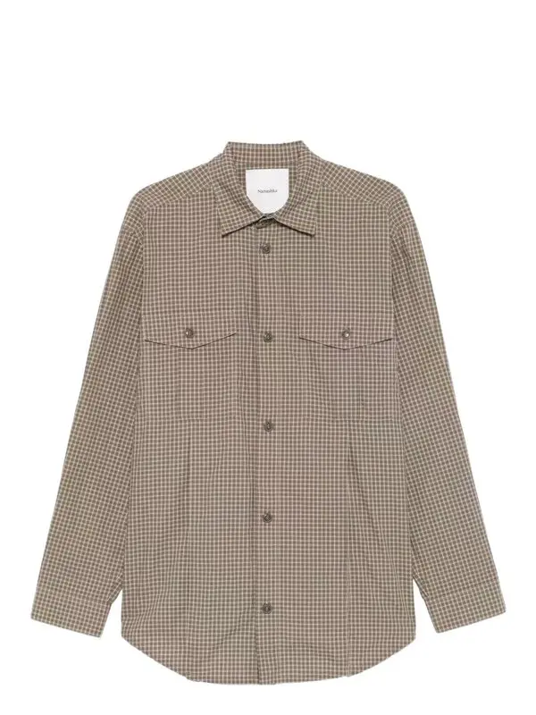 Nanushka Checked Flap-pocket Shirt - Brown