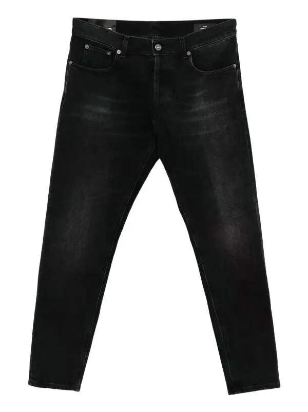 DONDUP Whiskering-effect Straight Leg Jeans - Black