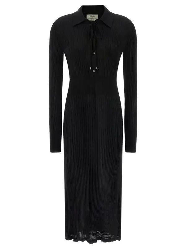 Fendi Essential Ribbed-knit Dress - Black