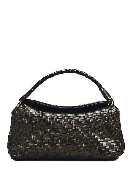 BEMBIEN Mi Cheri Woven Leather Shoulder Bag - Dark Green