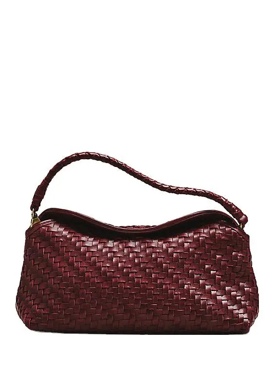 BEMBIEN Mi Cheri Woven Leather Shoulder Bag - Wine