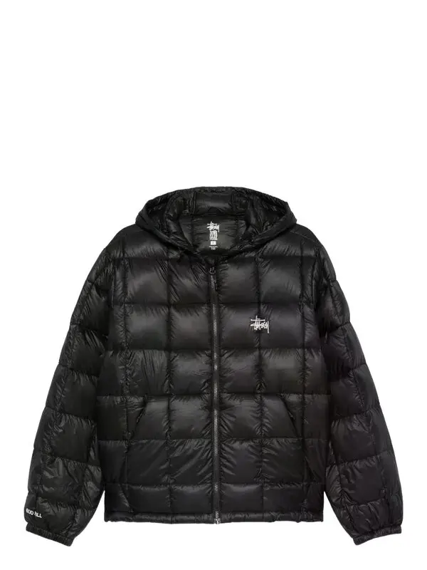 StÜssy Quilted Hooded Jacket - Black