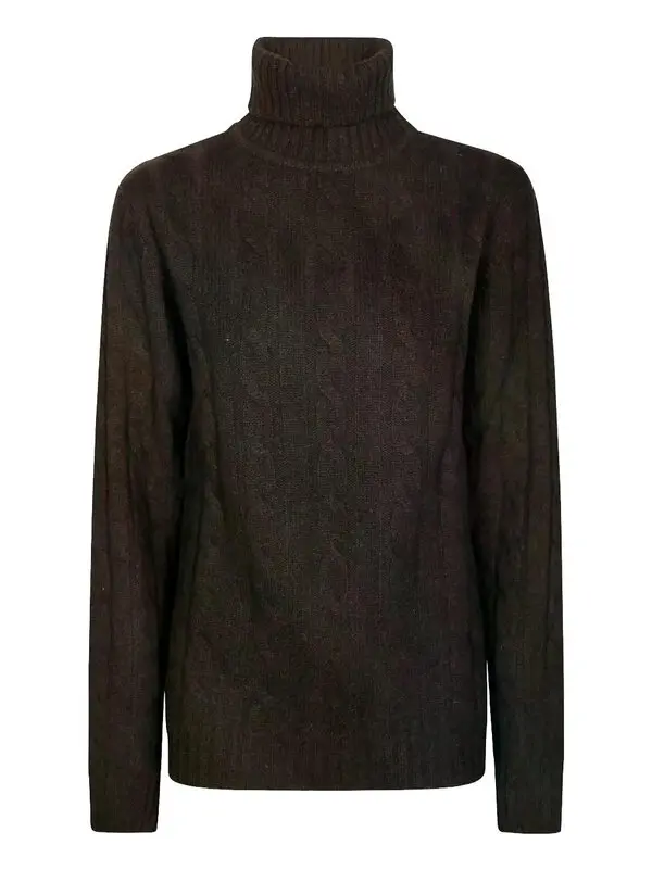 DANIELE FIESOLI Cable-knit Roll-neck Sweater - Brown