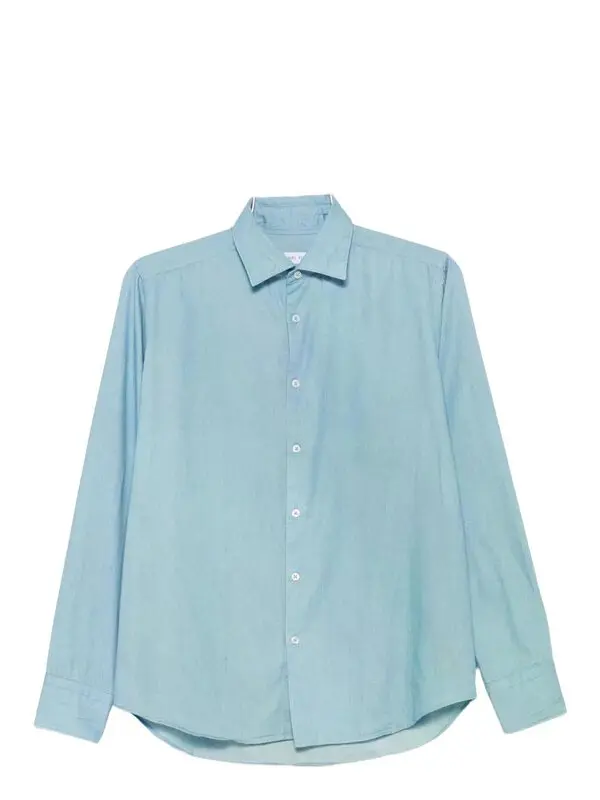 MANUEL RITZ Washed Cotton-chambray Shirt - Blue