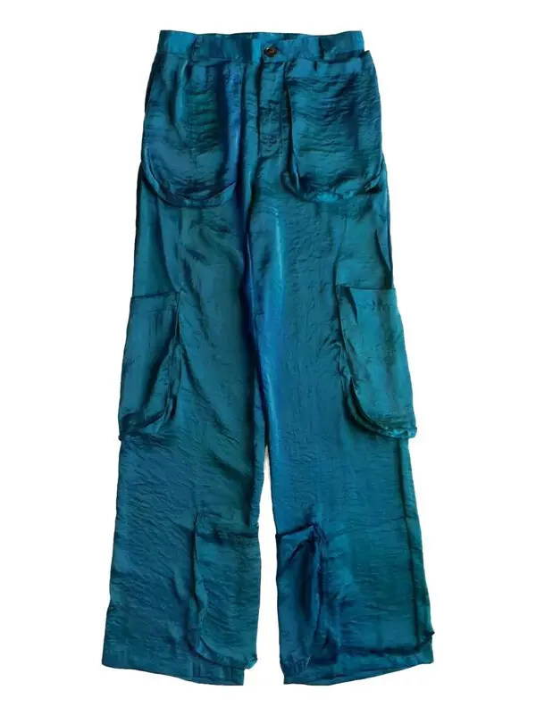 EDWARD CUMING Wide-leg Cargo Trousers - Blue