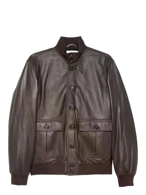 VALSTAR Button-fastening Leather Jacket - Brown