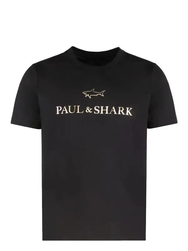 Paul & Shark Logo-print Cotton T-shirt - Black