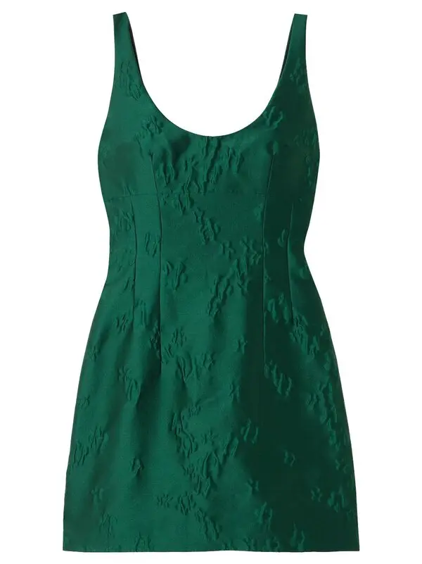 EMILIA WICKSTEAD Einna Floral-cloqué Mini Dress - Green