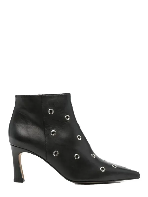 ANGEL ALARCON 65mm Eyelet-detail Pointed-toe Boots - Black