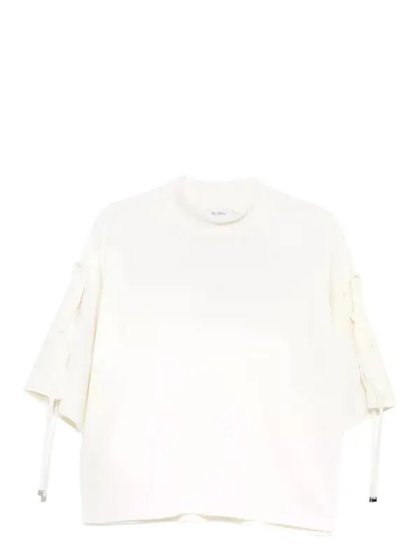Max Mara Lace-up Top - White