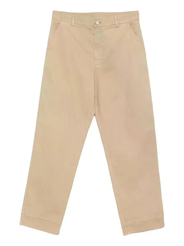 CELLAR DOOR Cotton Cuffed Trousers - Neutrals