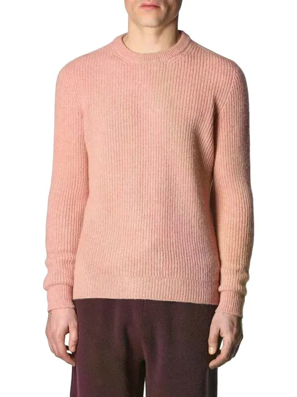 ROBERTO COLLINA Ribbed Crew Neck Sweater - Pink