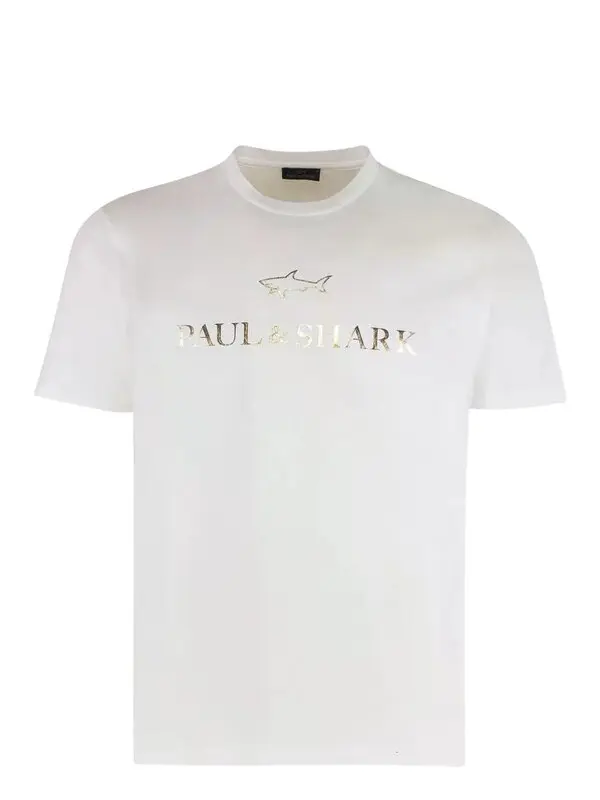Paul & Shark Logo-print Jersey T-shirt - White