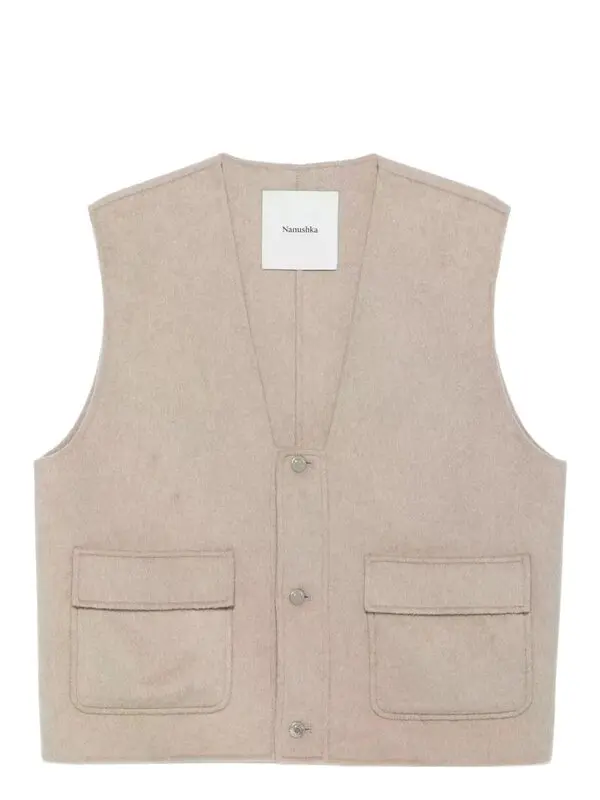 Nanushka Flap-pockets Cropped Gilet - Neutrals