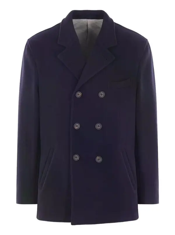Eleventy Double-breasted Coat - Blue