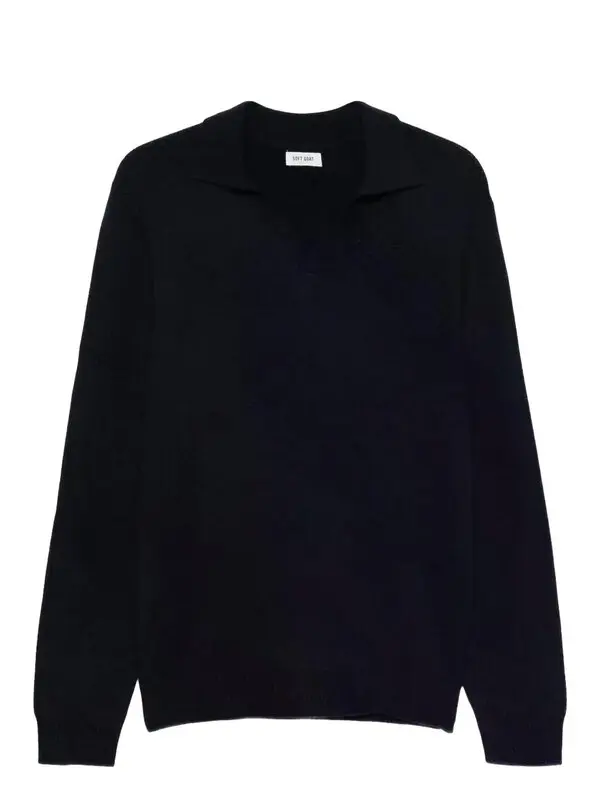Soft Goat Cashmere Polo Sweater - Blue