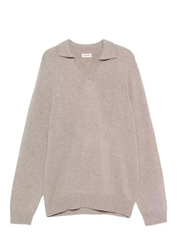 Soft Goat Polo-collar Sweater - Neutrals