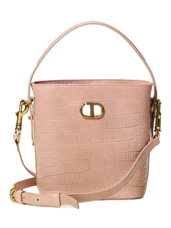 TWINSET Crocodile-effect Leather Bucket Bag - Pink