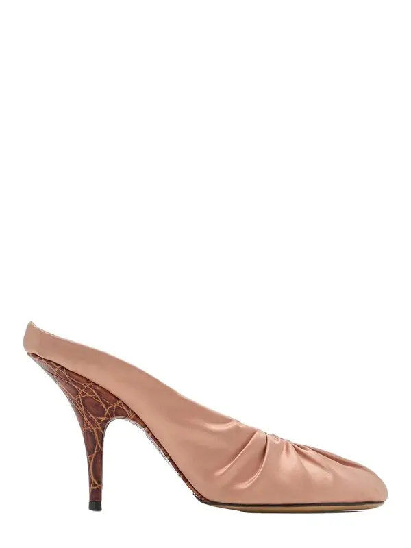 Dries Van Noten Satin Mule Pumps - Pink