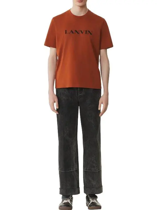 LANVIN Loose Fit Stonewashed Denim Pants - Noir