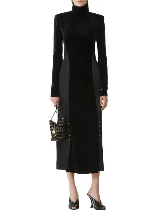 LANVIN Velvet Midi Dress - Black