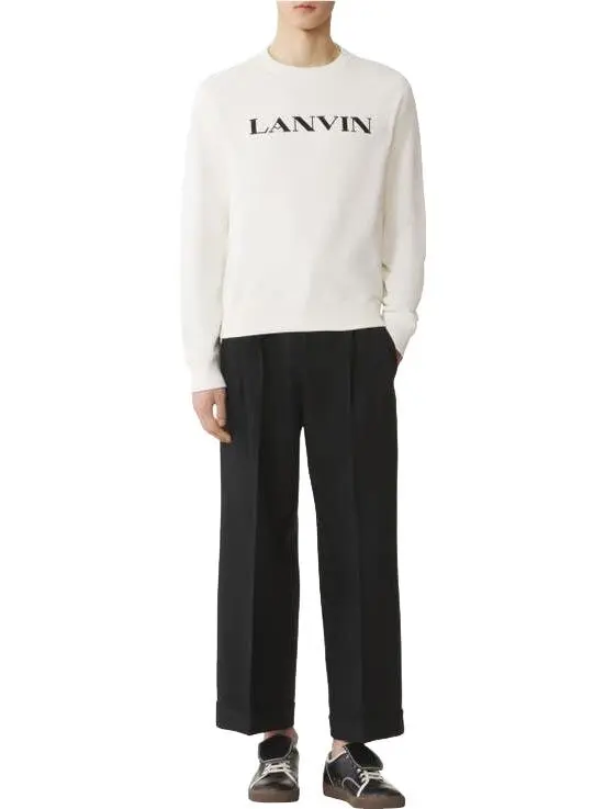 LANVIN Embroidered Cotton Fleece Sweatshirt - Cloth