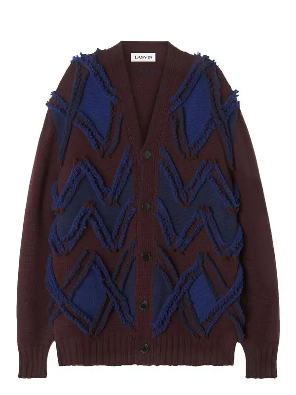 LANVIN Oversized Jacquard Cardigan - Bacchus
