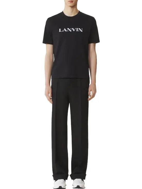 LANVIN Embroidered Cotton T-shirt - Black