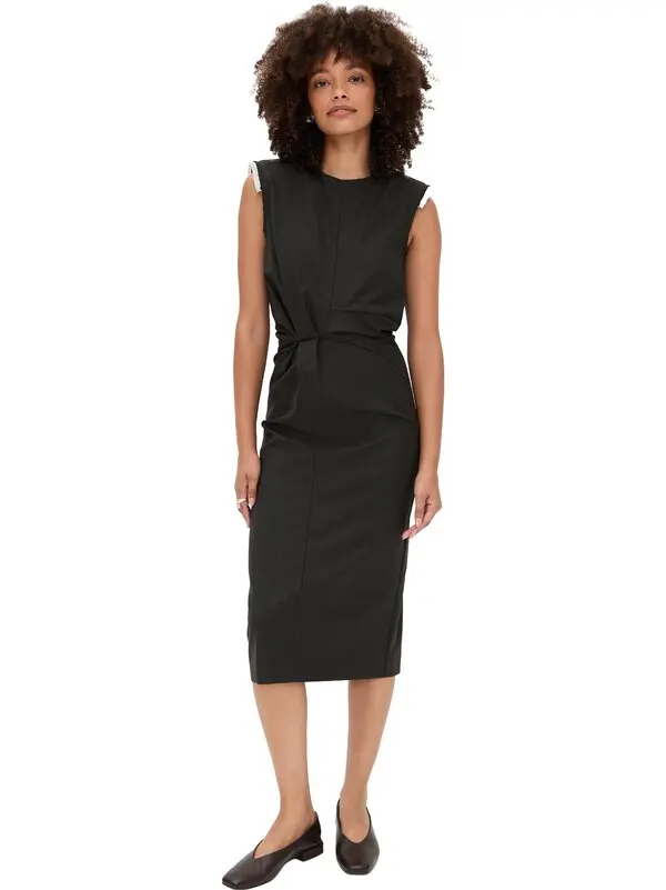 MEIMEIJ Wool Blend Sleeveless Midi Dress - Charcoal