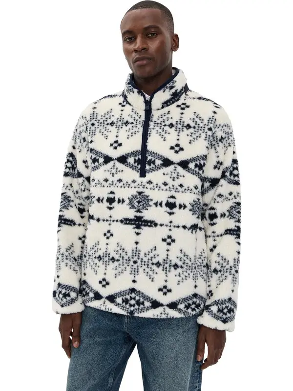 Greyson Grand Teton Sherpa Half Zip Sweatshirt - Frost