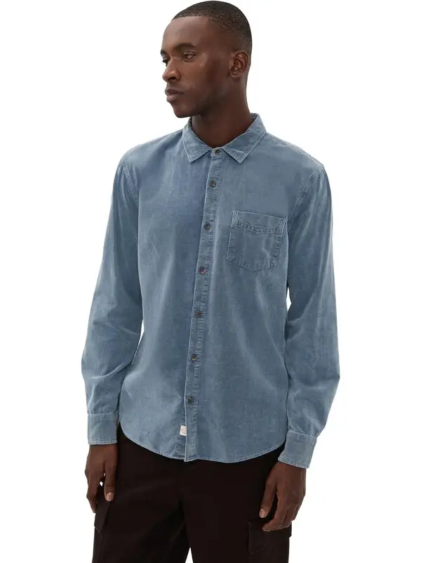 Marine Layer Lightweight Corduroy Shirt - Indigo