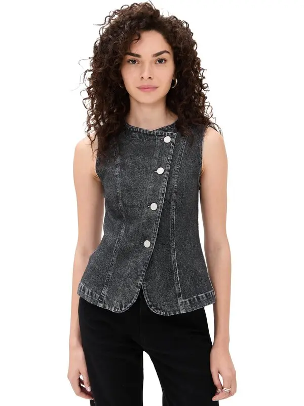 Rag & Bone Miramar Ponte Olivia Vest - Washed Black