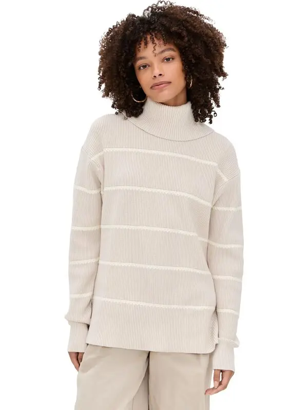 Varley Hamish Stitch Knit Sweater - Silver Birch