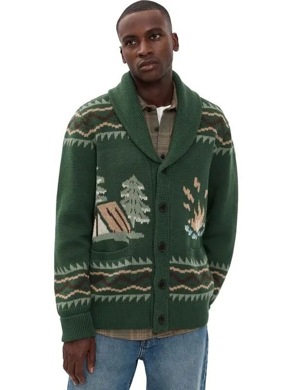 Faherty Brand Camp Cardigan - Forest Lake